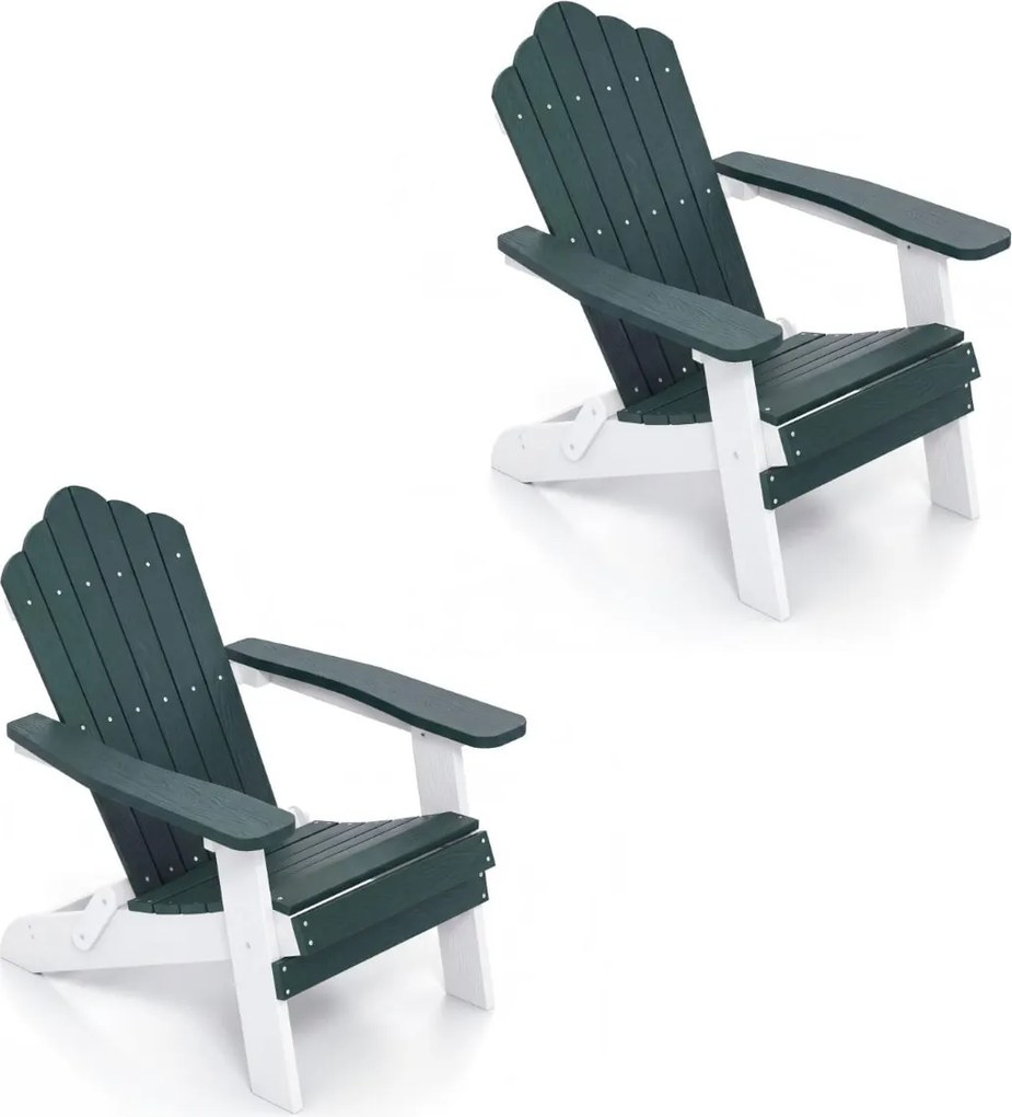 Costway Sada 2 skládacích židlí Adirondack, odolných vůči