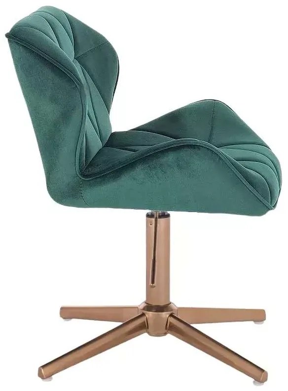LuxuryForm DESIGN Otočná židle MILANO VELUR na zlatém kříži - zelená