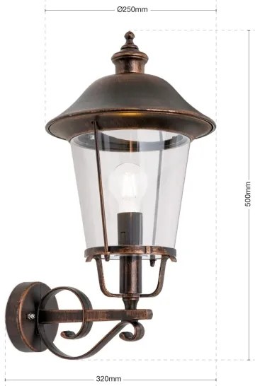 Orion AL 11K/360.00-Venkovní nást. lampa KENZO 1xE27/100W/230V IP44 bronz/patina