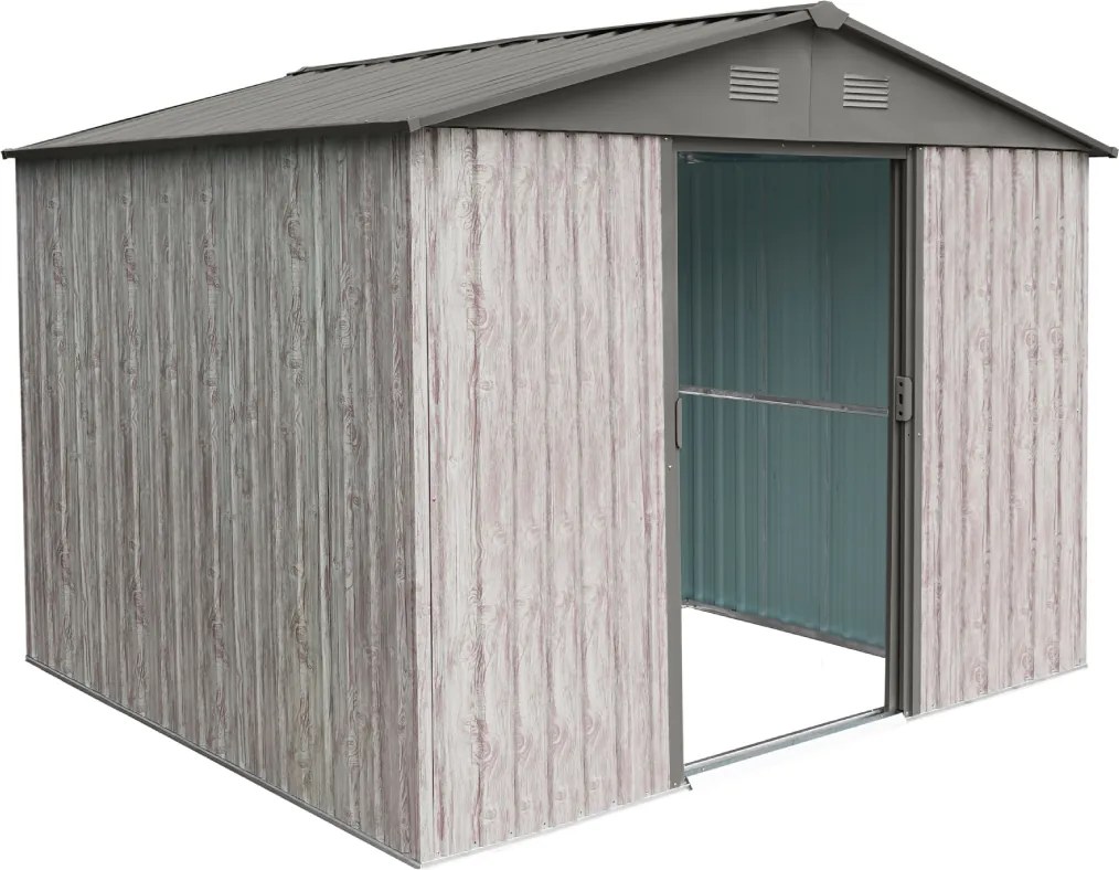 Zahradní domek BestBerg ZDB-7SD / 7,2 m² / 301 x 238 x 214 cm / dekor bílé dřevo/šedá