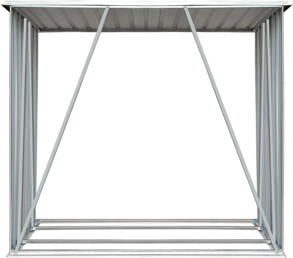 Přístřešek na dřevo, antracit/bílá, 163x82x160 cm, DARYL TYP 1