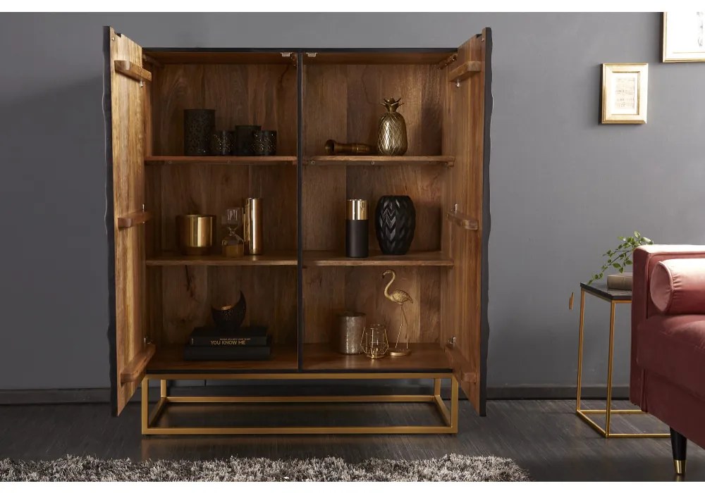 Massive home | Černá designová komoda 100 cm Scorpion mango