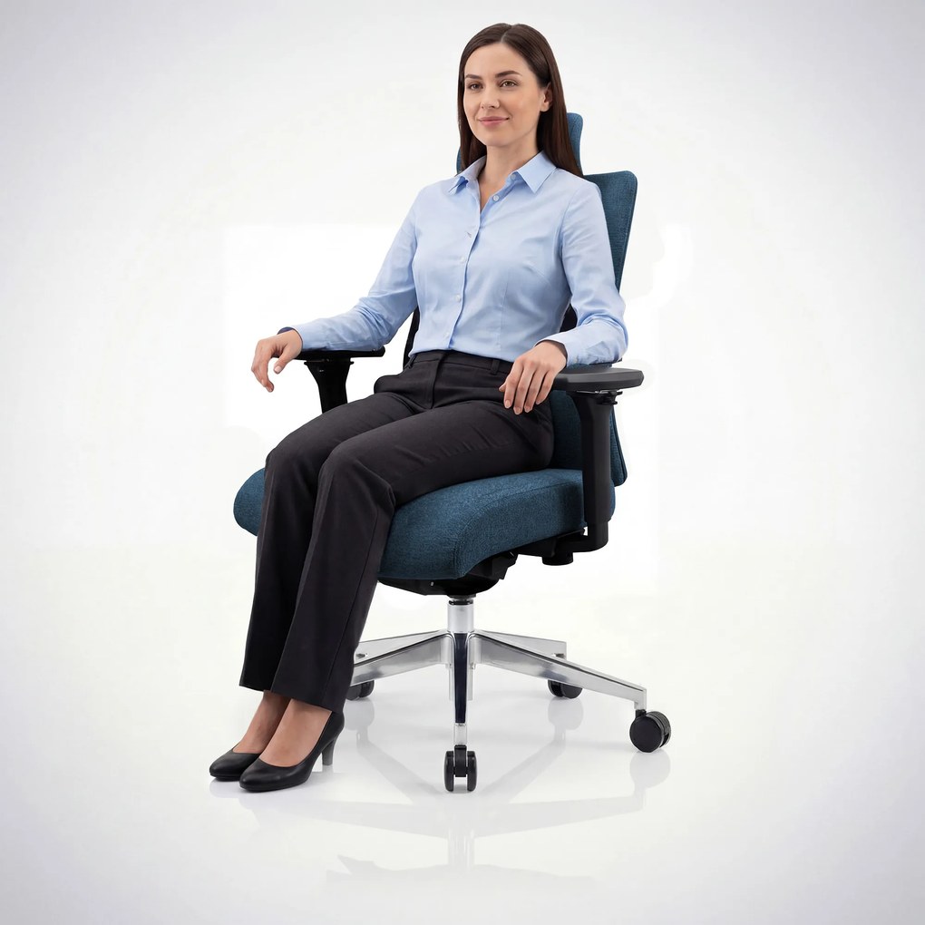 Ergonomická otočná kancelářská židle, tmavě modrá: VECTOR