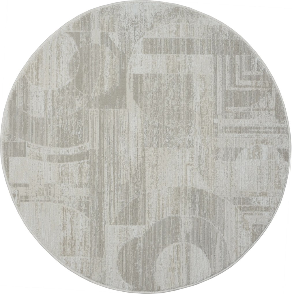 My Flair, Kusový koberec My Circles CA60022 creme kruh, 120x120 (průměr) kruh, béžová, chodba / předsíň