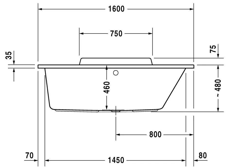 Duravit DuraStyle - vana, 160x70 cm, pravá 700293000000000