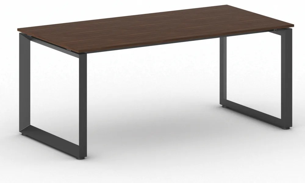 Kancelářský stůl PRIMO INSPIRE, 180x90 cm, černá podnož, ořech