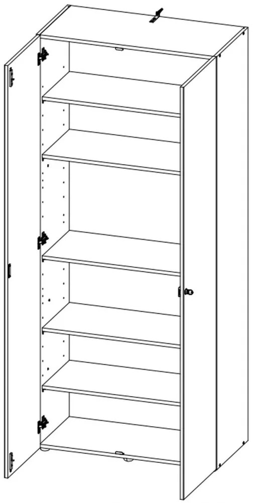 Policová skříň se zámkem Multiraum 80 cm, dub sonoma