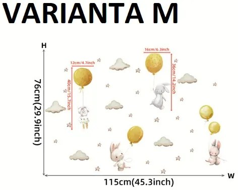 Samolepky na zeď - zajíčci, více variant Varianta: Varianta M