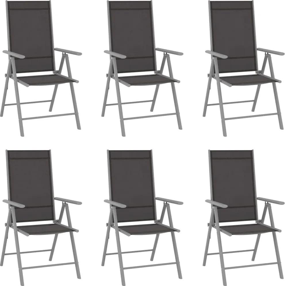 vidaXL Skládací zahradní židle 6 ks textilen [312179] Barva: Černá