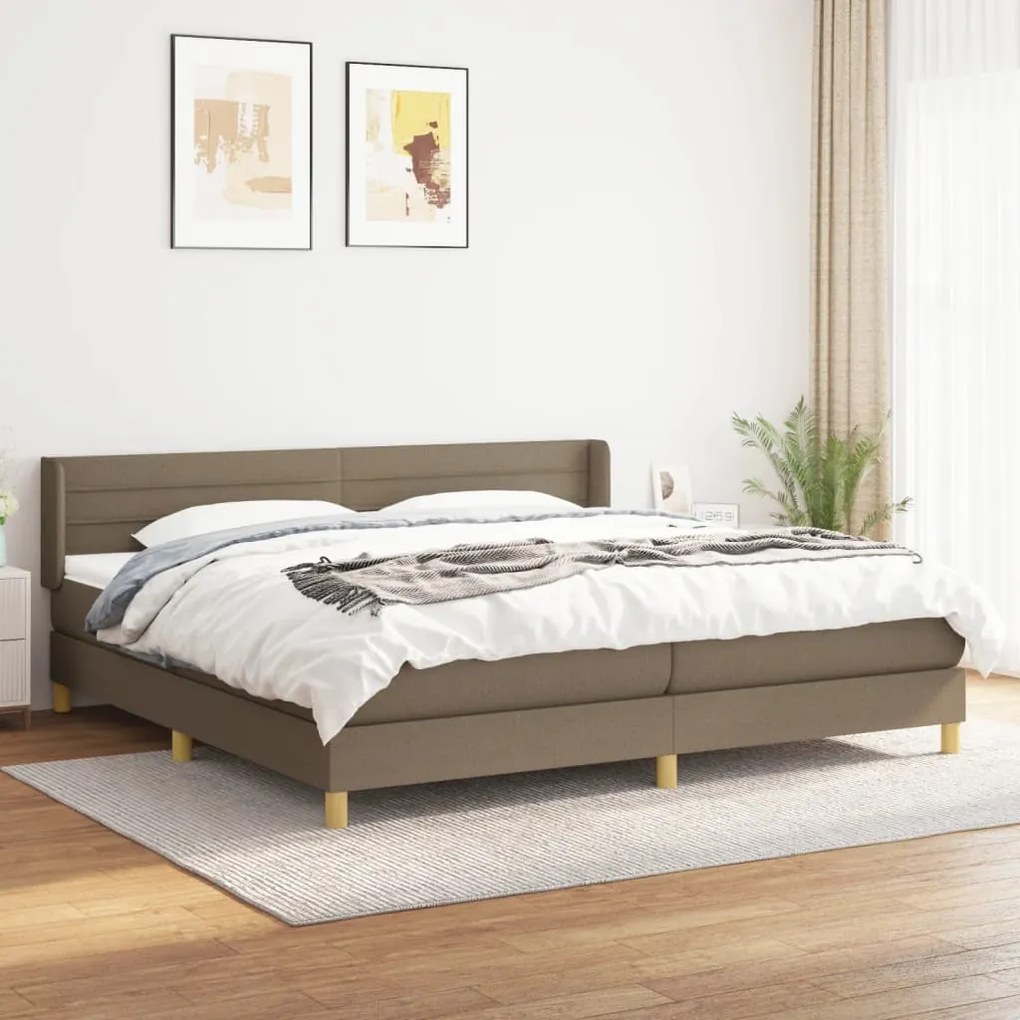 Box spring postel s matrací taupe 200x200 cm textil 3130381