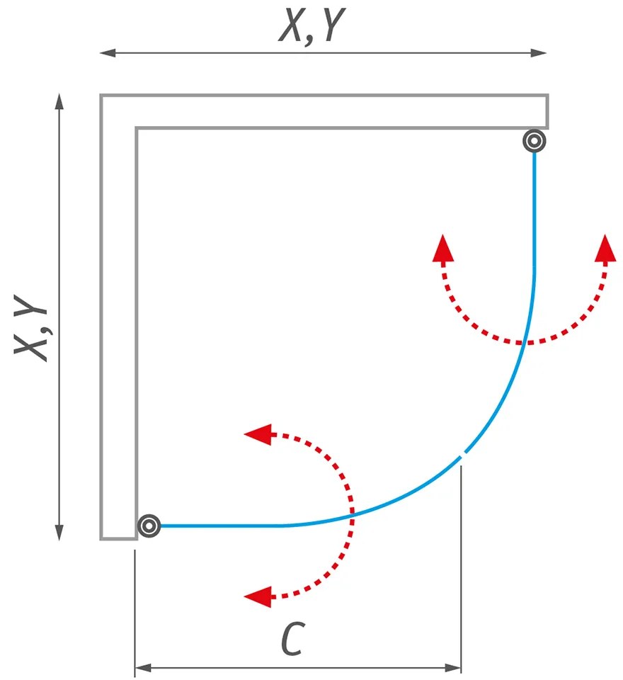 Roth Tower Line čtyřkruhový sprchový kout 100 x 100 x 201,2 cm 722-1000000-01-02 stříbro / transparent Koupelny Bernold