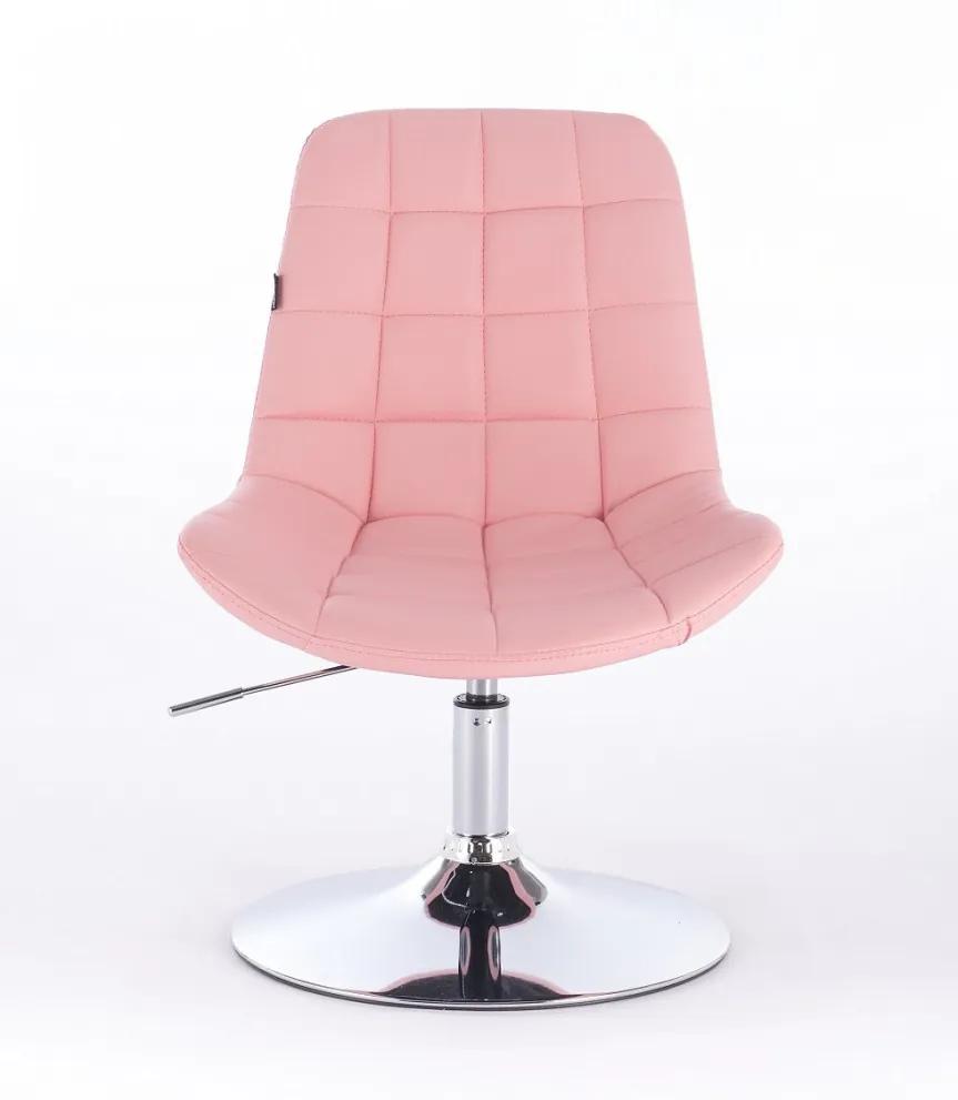 Židle PARIS na kulaté podstavě - růžová
