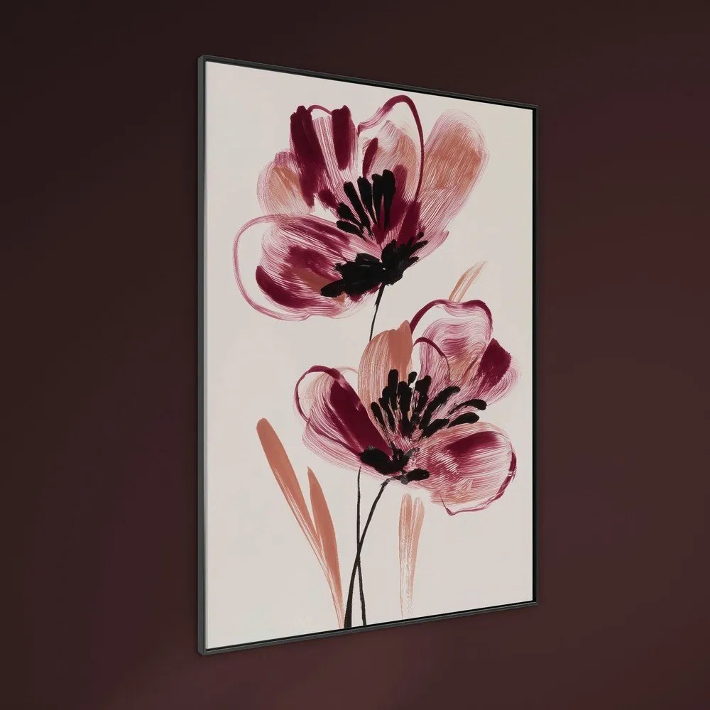 Tištěný obraz s rámem/na plátně 70x100 cm Burgundy Blooms – Styler