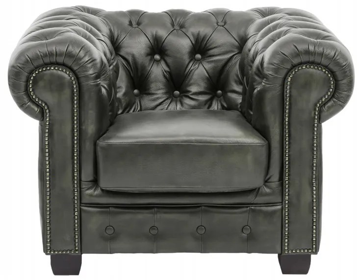 Křeslo z pravé kůže Chesterfield III