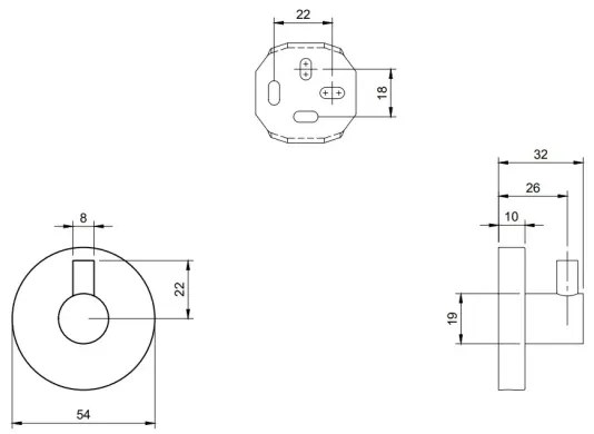 Villeroy & Boch TVA15101100061 - Nástěnný háček ELEMENTS lesklý chrom