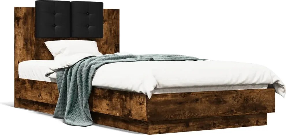 Rám postele s čelem kouřový dub 75 x 190 cm kompozitní dřevo 3209979
