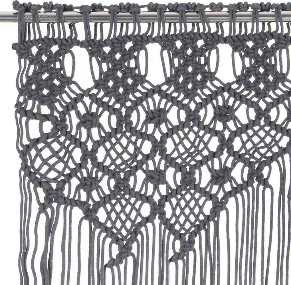 Macramé závěs antracitový 140 x 240 cm bavlna 323995