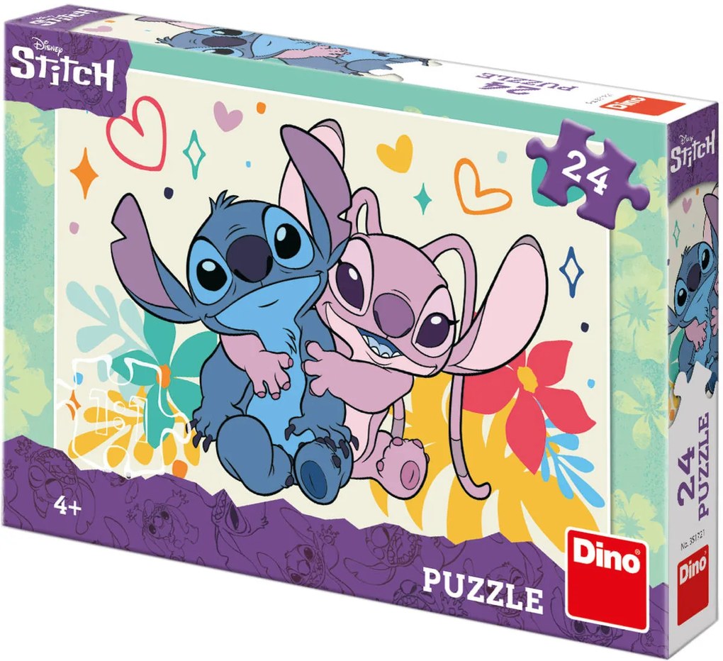 DINO Puzzle Stitch & Angel 24 dílků 26x18cm skládačka dn351721