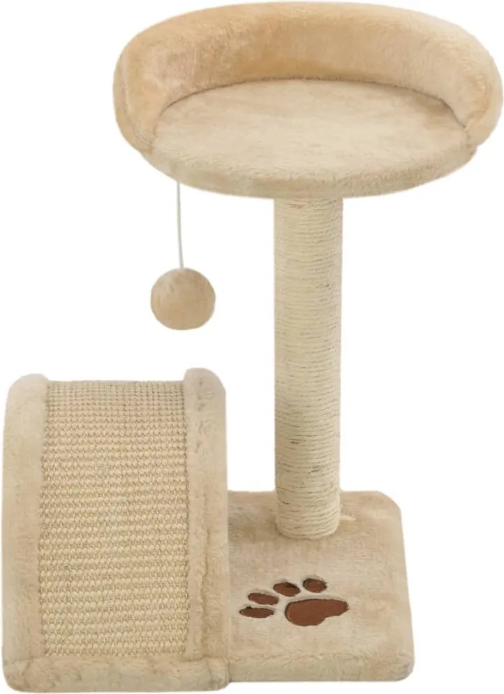 Škrabadlo pro kočky sisalové sloupky 40 cm béžové a hnědé 170544