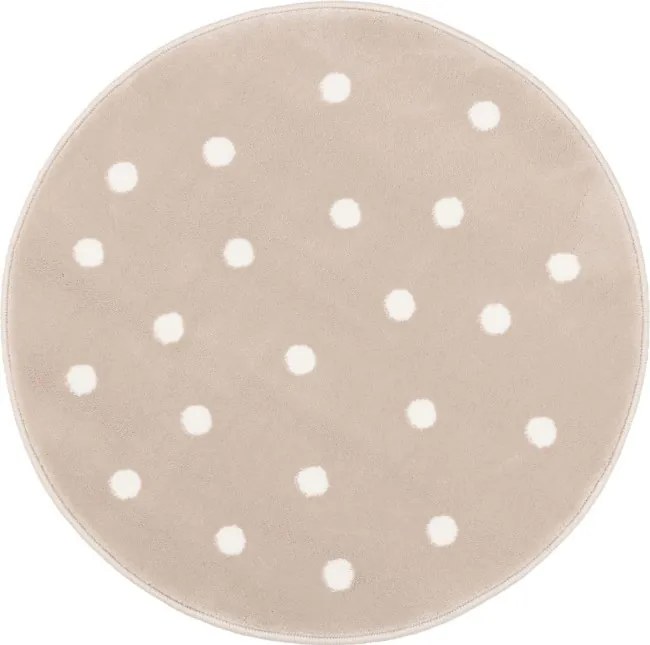 Koberec FD Lush tečky, světle béžový kruh