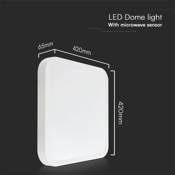 LED Koupelnové stropní svítidlo se senzorem LED/36W/230V IP44 4000K 42x42 cm+DO