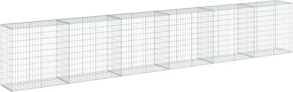 Gabionový koš s víkem 600 x 50 x 100 cm pozinkované železo 3295147