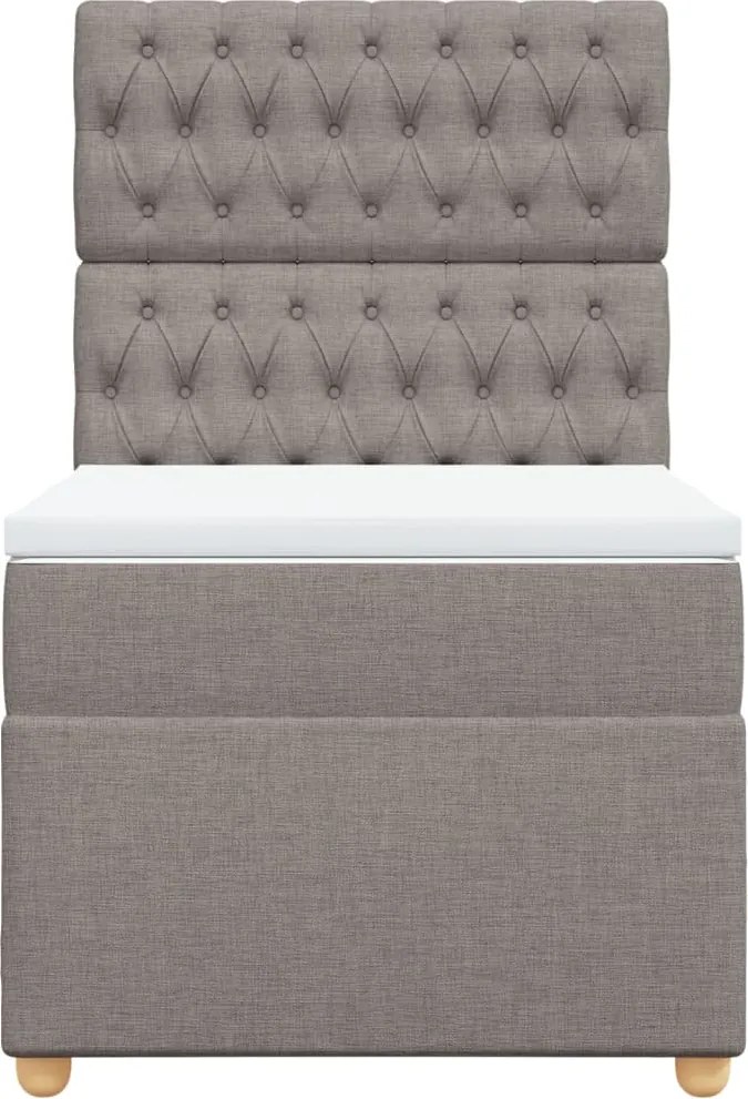 Box spring postel s matrací taupe 100 x 200 cm textil 3291202