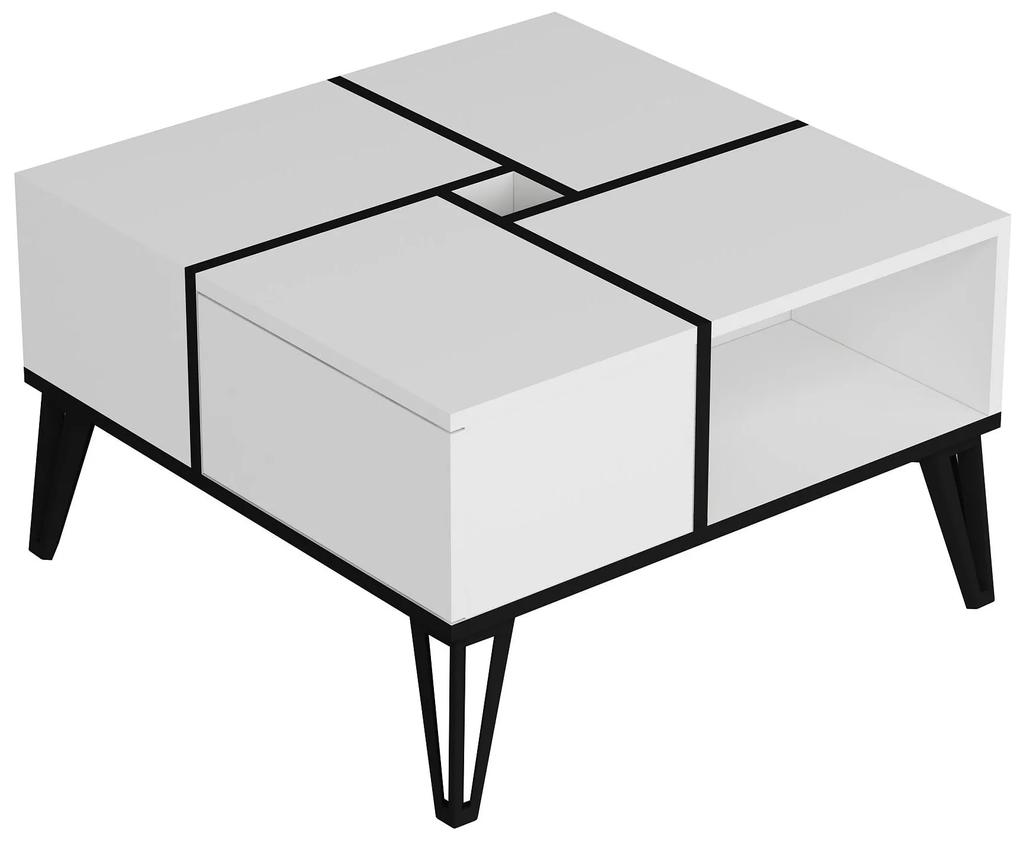Konferenční stolek Nicholas (bílá + černá). 1089609