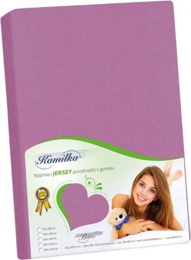 Bellatex Prostěradlo jersey  Fialová rozměr 90x200 cm