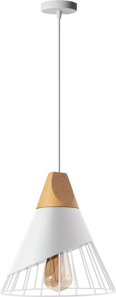 Toolight Toolight, závěsná stropní lampa 1xE27 APP226-1CP, bílá-hnědá, OSW-00893
