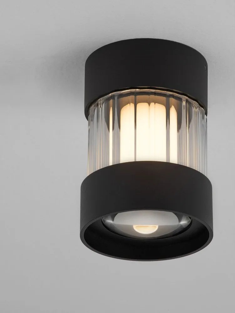 Matně černé hliníkové LED stmívatelné stropní svítidlo se skleněným stínidlem Glovia – Nova Luce