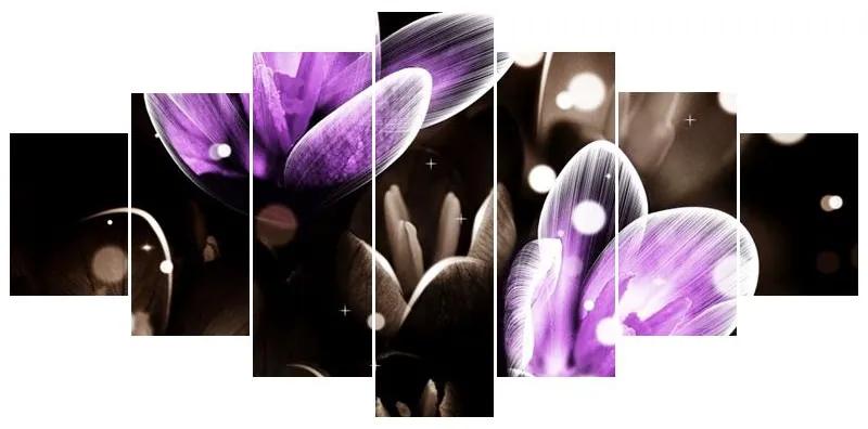 Obraz fialových květin (210x100 cm), 40 dalších rozměrů