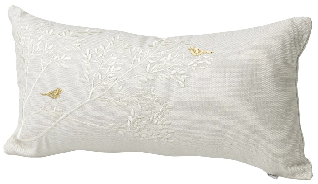 räder Dekorativní polštářek s výšivkou Golden Bird Dream, béžová barva, textil