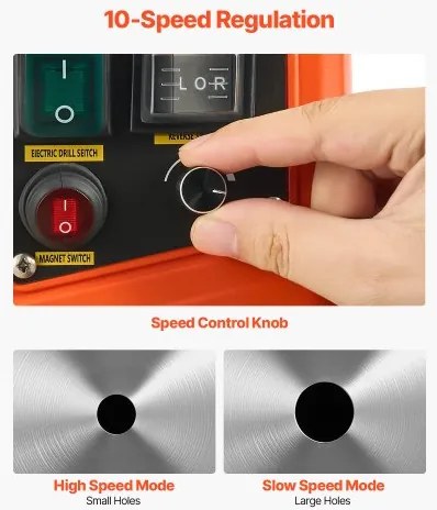 Magnetická vrtačka, Motor 1450 W VEVOR – CLZTJ6JTFP50QLWW7001V2