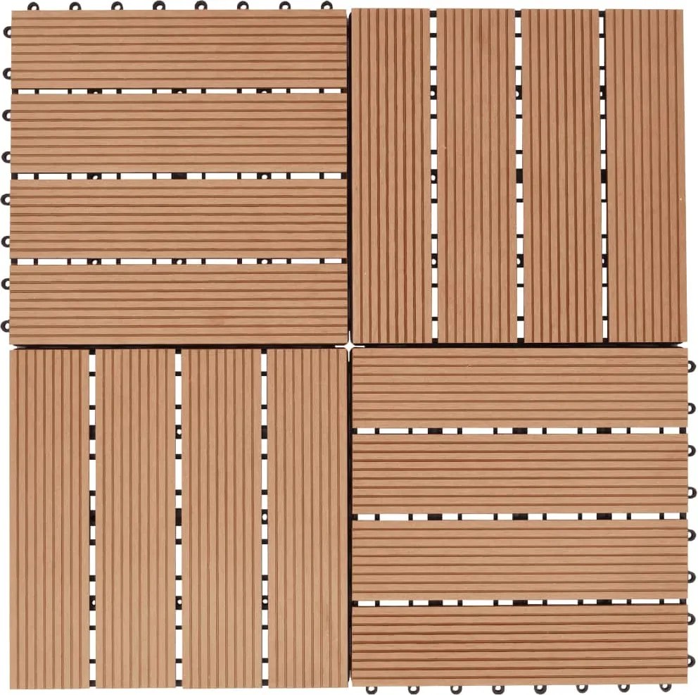 Terasové dlaždice z dřevoplastu - 11 ks - teak | 30x30 cm 1 m²