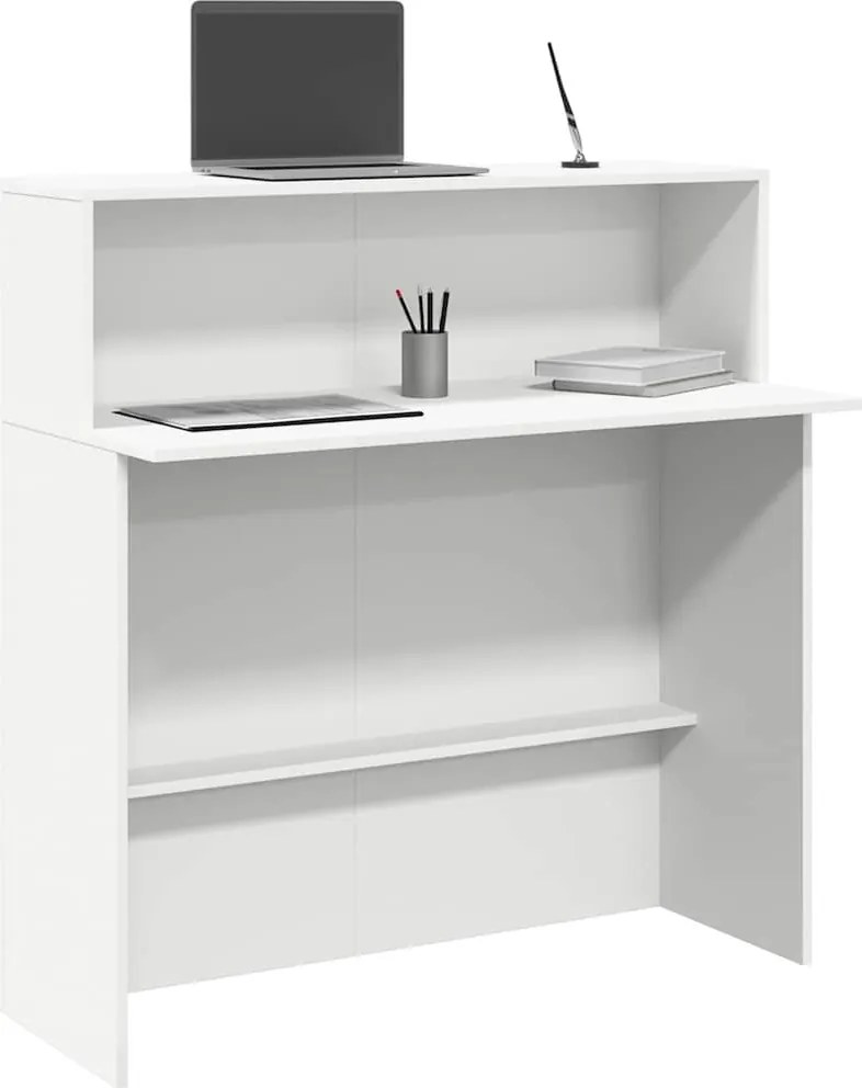 vidaXL Recepční stůl 100x50x103,5 cm kompozitní dřevo [859029] Barva: Bílá