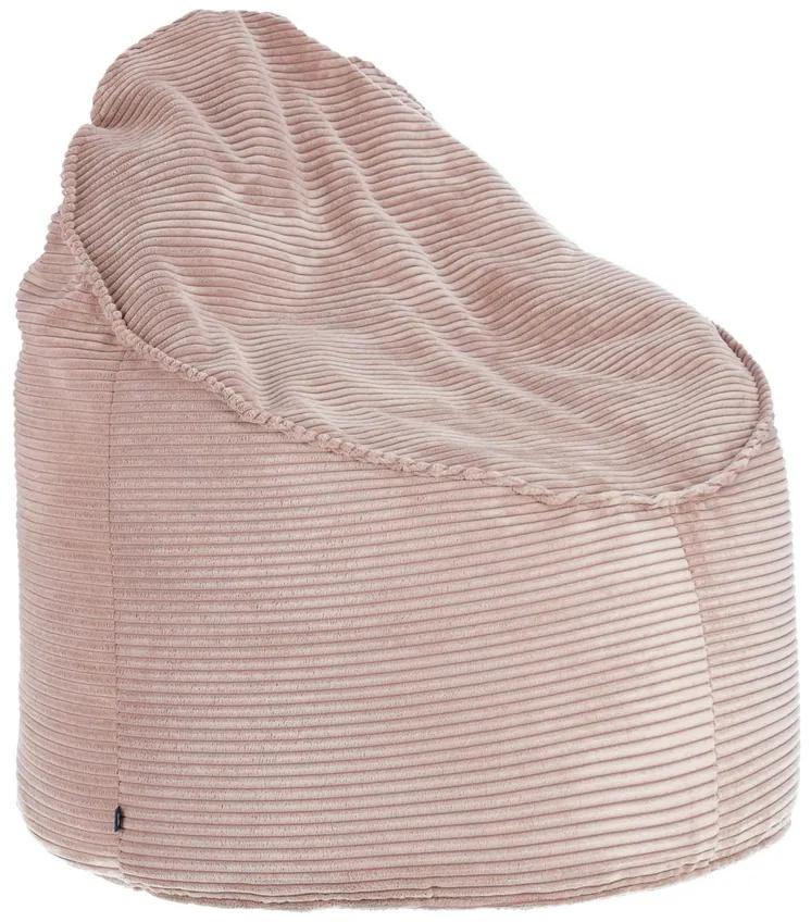 Růžový manšestrový sedací vak Kave Home Wilma 80 cm