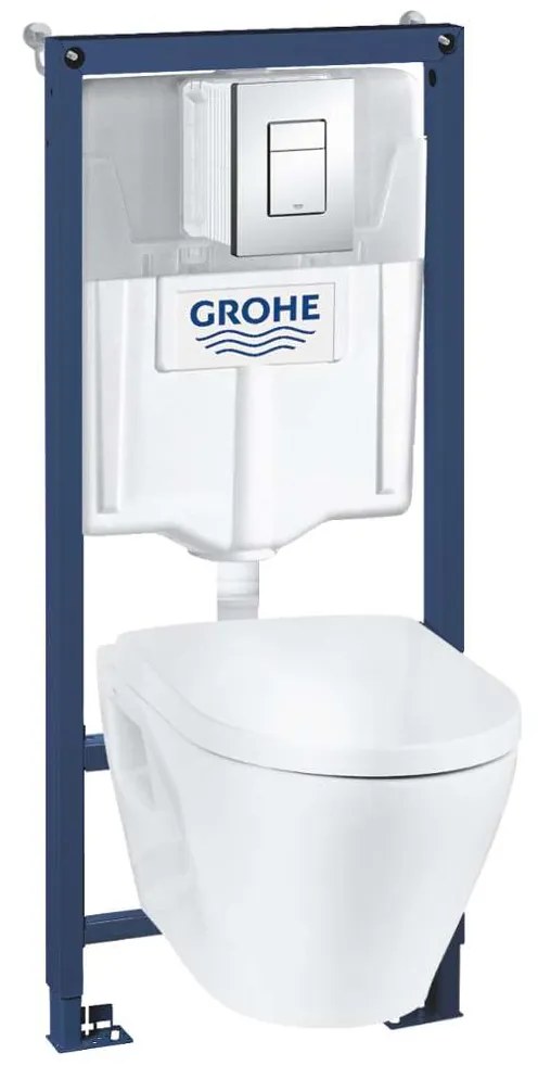 Grohe Solido - Set předstěnové instalace, klozetu a sedátka softclose, tlačítko Skate Cosmopolitan, chrom 39186000