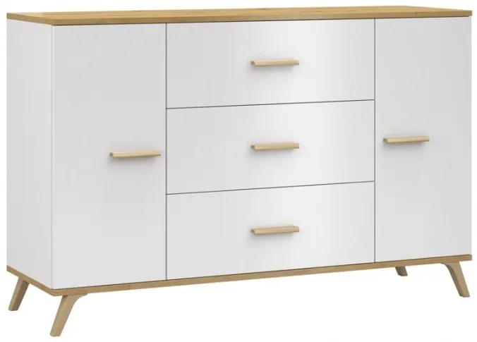 FALCO Komoda se šuplíky a dvířky Robie 10 bílá/artisan