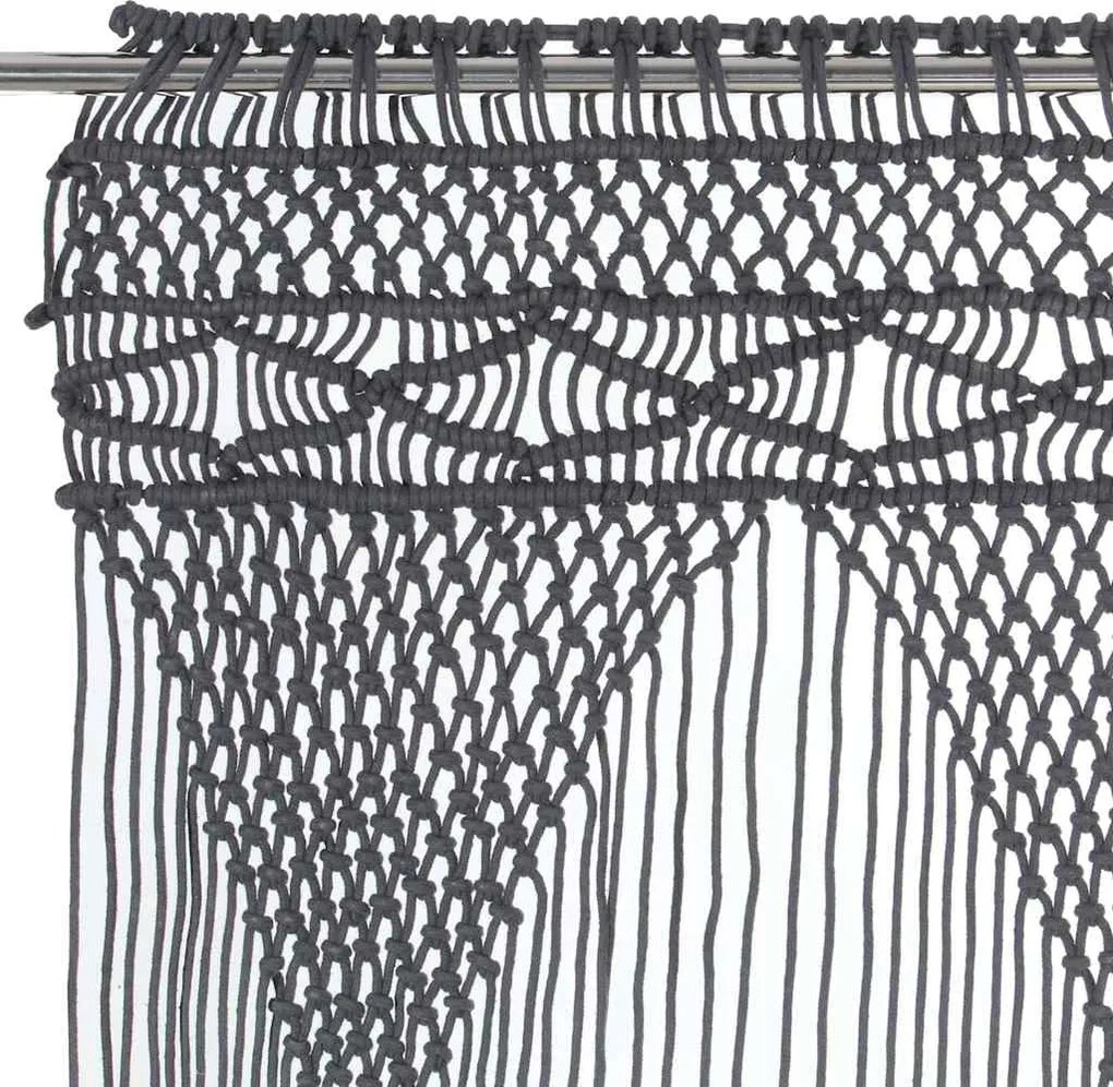Macramé závěs antracitový 140 x 240 cm bavlna 323996