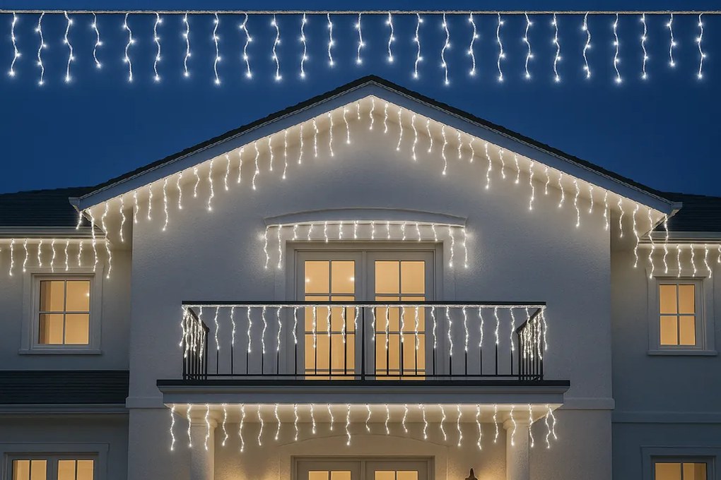 Vánoční světýlka LED záclona FLASH studená bílá 300 LED