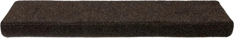Schodové rohože samolepicí 30 ks 65 x 21 x 4 cm tmavě hnědé s obdélníkovým okrajem 3365697