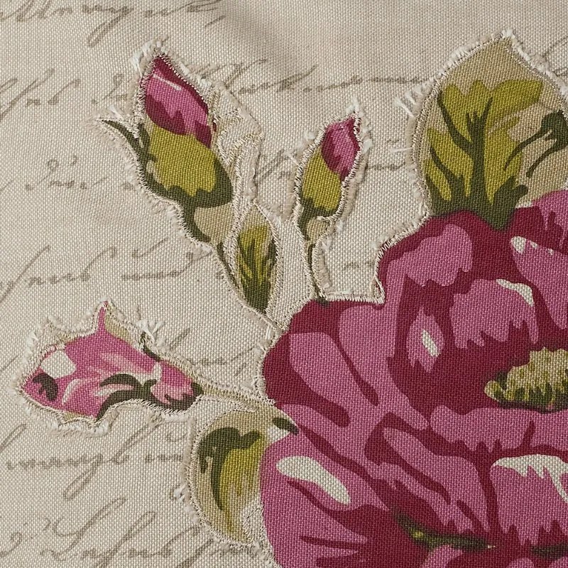 SCANquilt povlak FLORA květina lněná+lněná 45 x 45 cm