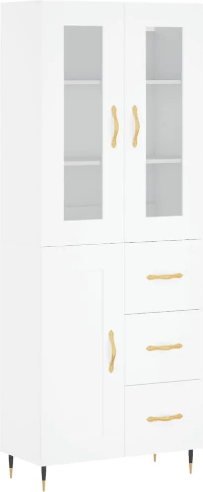 Skříň highboard bílá 69,5 x 34 x 180 cm kompozitní dřevo 3198641