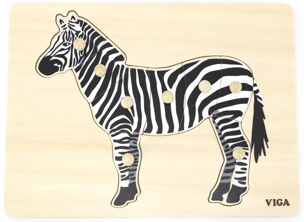 Dřevěná montessori vkládačka - zebra