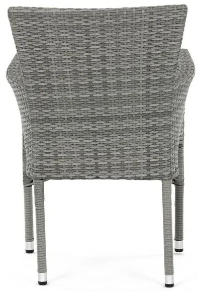 Autronic Zahradní židle, kov, polyratan, šedá, AZC-S2118 GREY