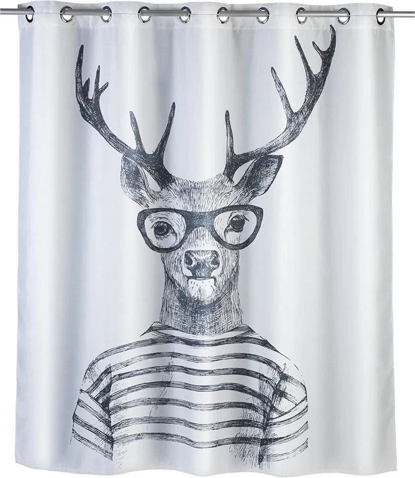 Sprchový závěs Mr Deer, textilní, 180x200 cm, WENKO