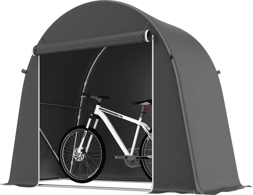 Outsunny voděodolný garážový stan 245 × 120 × 200 cm – přístřešek na kola, nepromokavý skladovací stan, pozinkovaný rám | Aosom