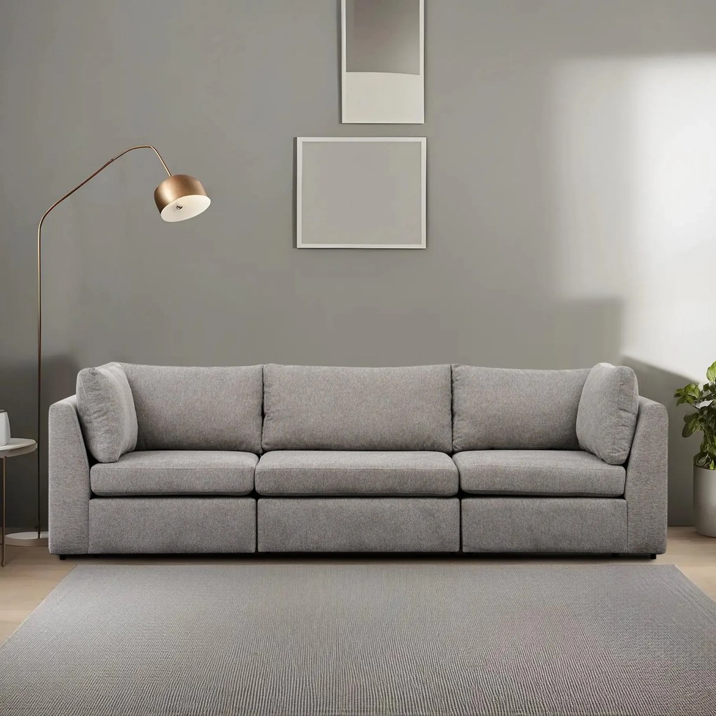 Hanah Home Třímístná pohovka MOTTONA světle šedá