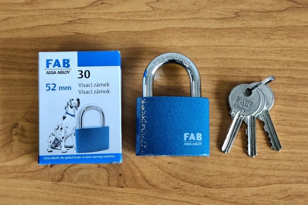 Visací zámek FAB 30H 52 mm + 3 klíče